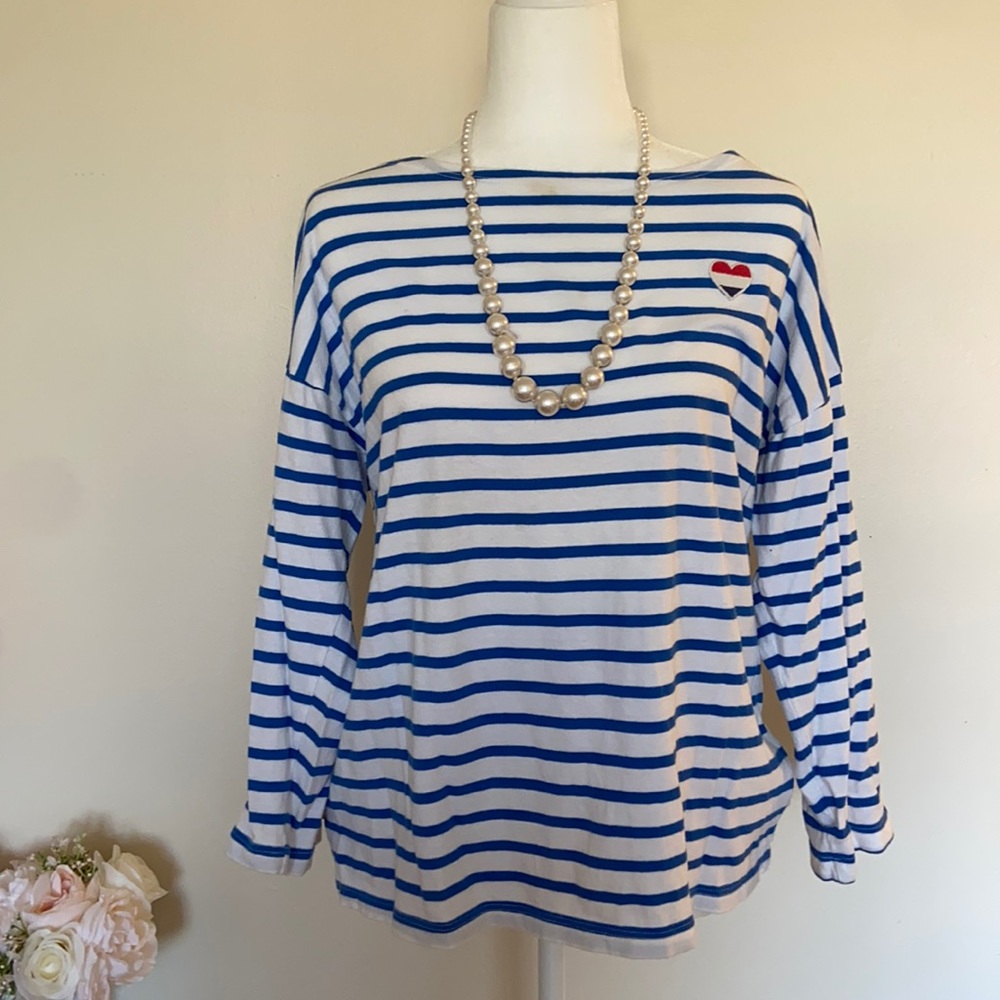 Sundry Strip White And Blue With Heart Logo - Gem